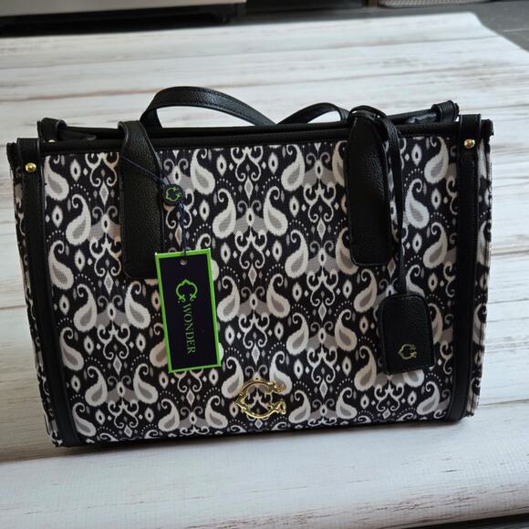 C. Wonder | Bags | C Wonder Nala Floral Shopper Tote Bag Black And ...